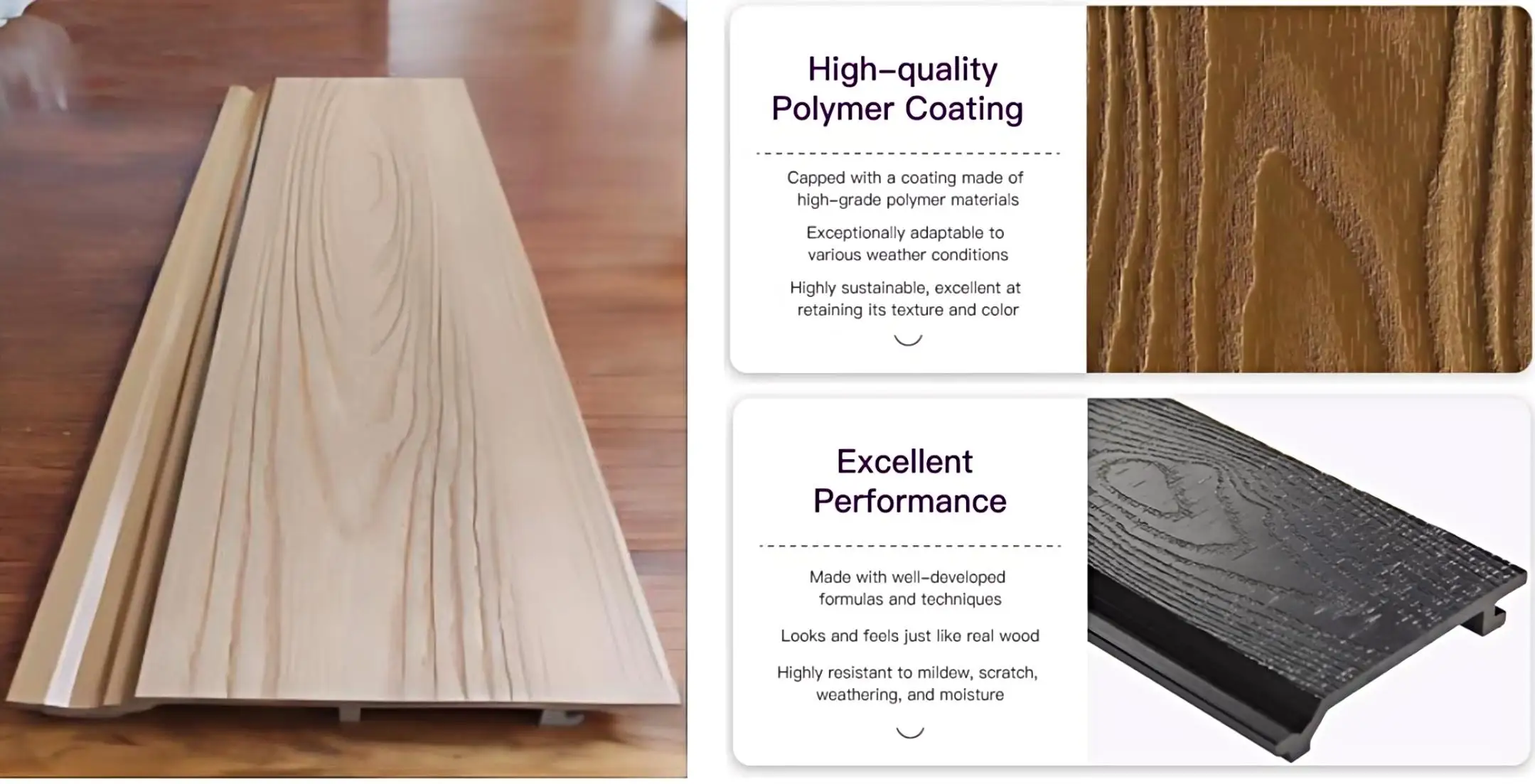 3D Embossing ASA/PVC Wall Panels WPC Co-extruded Wall Cladding Boards ...