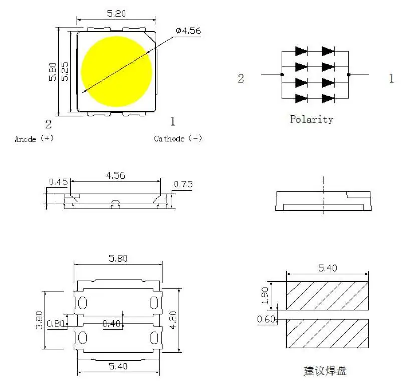 Gmkj Emc Package Bridgelux 6v 9v 12v 18v 24v 3w 5w 5050 Smd Led Chip ...