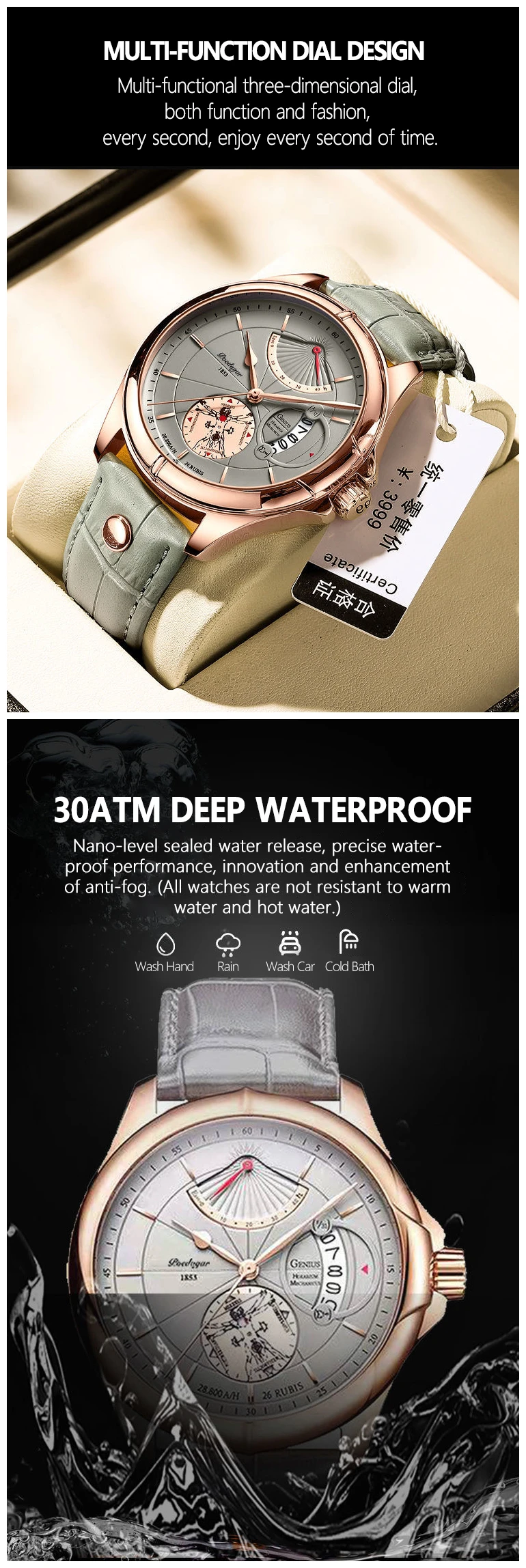 Poedagar 802 Men's Watch - Fashion, Waterproof, and Durable