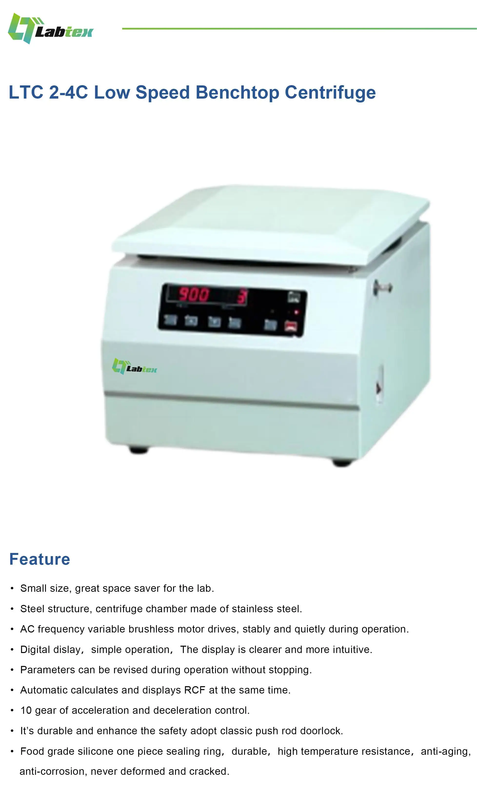 Labtex Low Speed Centrifuge, Eco-Friendly Tabletop Lab Instrument, OEM
