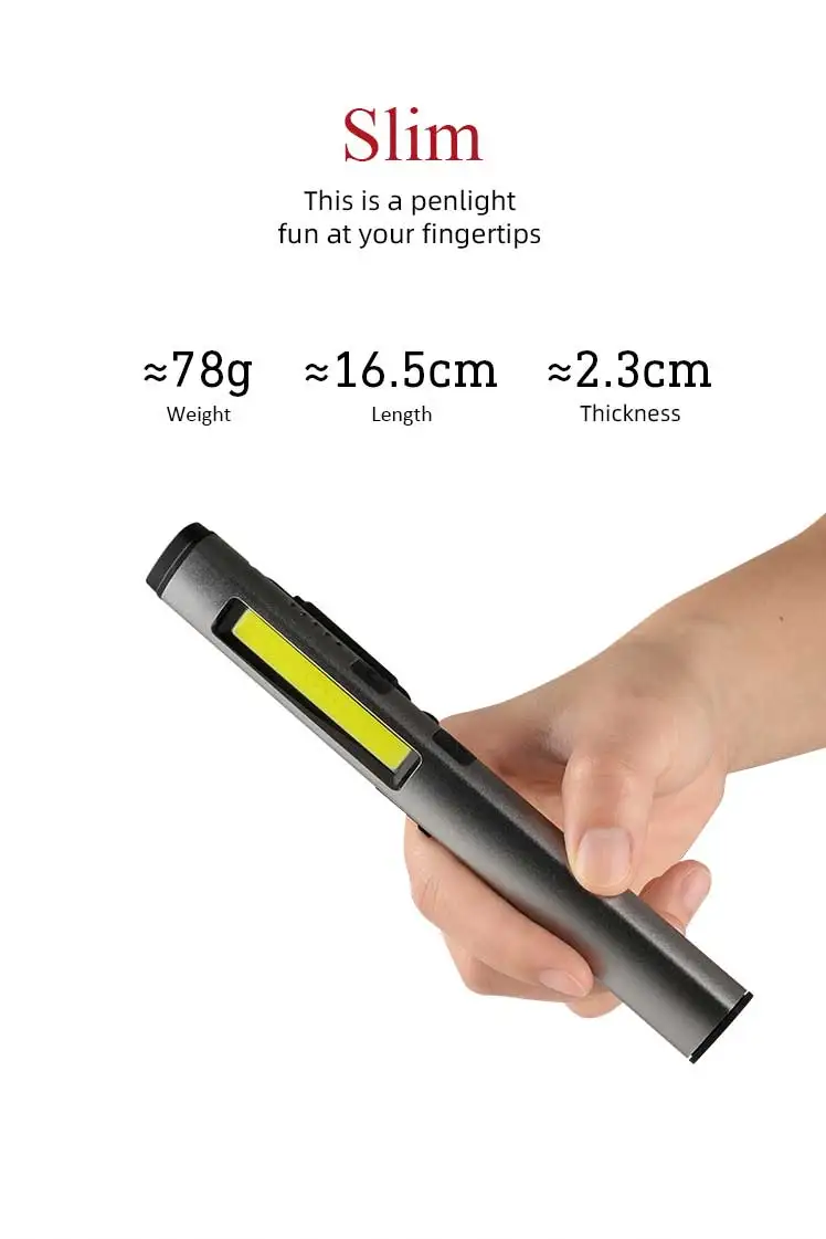 Hot Sale Magnetic Rechargeable LED Pen Light - 10000 Hours