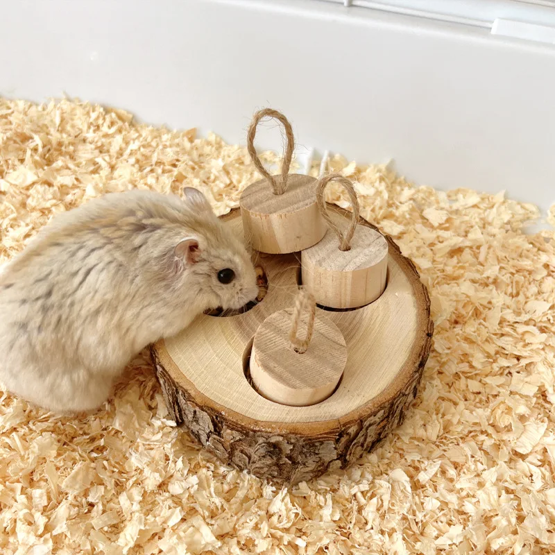 Landscape Supplies Wooden Hamster Toy Pet Rabbit Grinding Pet Puzzle ...