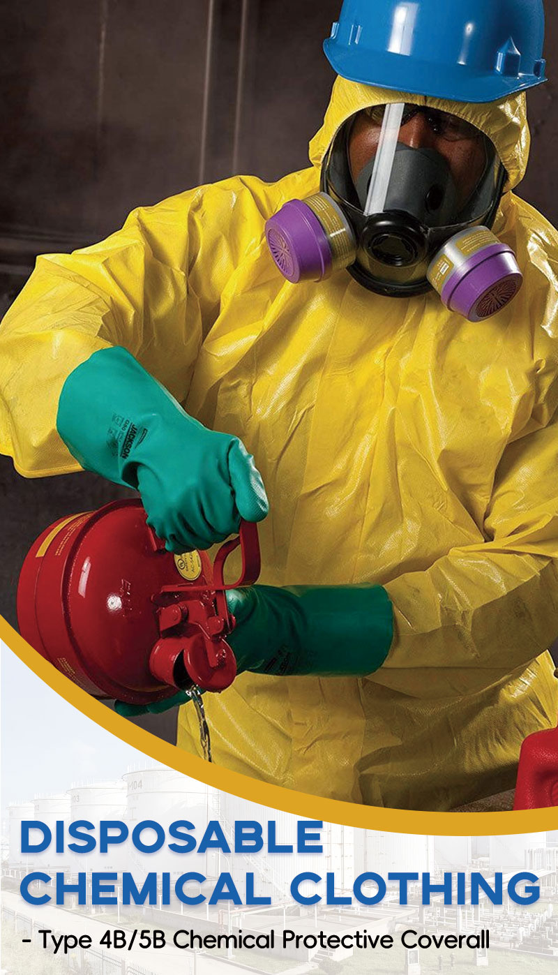 CE Disposable Hazmat Suit Protection Clothing Coverall Against ...