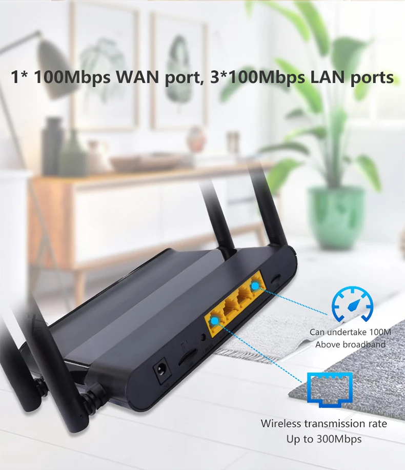 Openwrt 2.4G Wifi 300M Chinese Operation Interface 3G 4G LTE Wireless ...