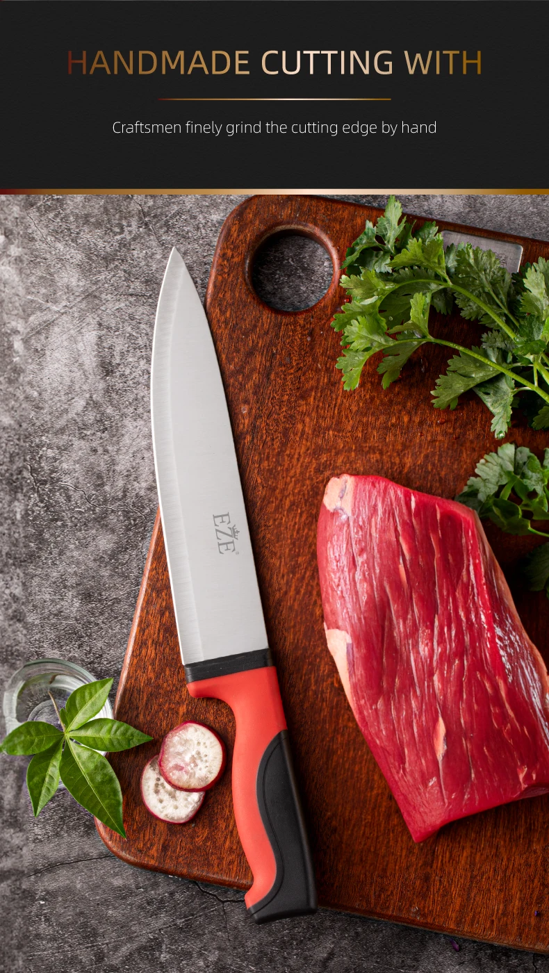 Factory Price 4pcs Kitchen Knives Red/black Handle Chef Kitchen Cleaver ...