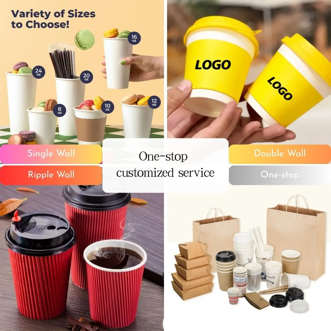 Customized Personalised Coffee Cup Carrier Eco Friendly Embossed Kraft ...
