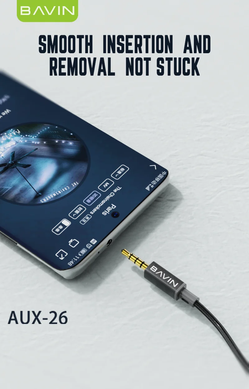 Top Stereo 3.5mm Bavin Aux26 Jack Nylon Cable Aux Cable Elbow Type Audio Cable - Buy Aux Audio ...