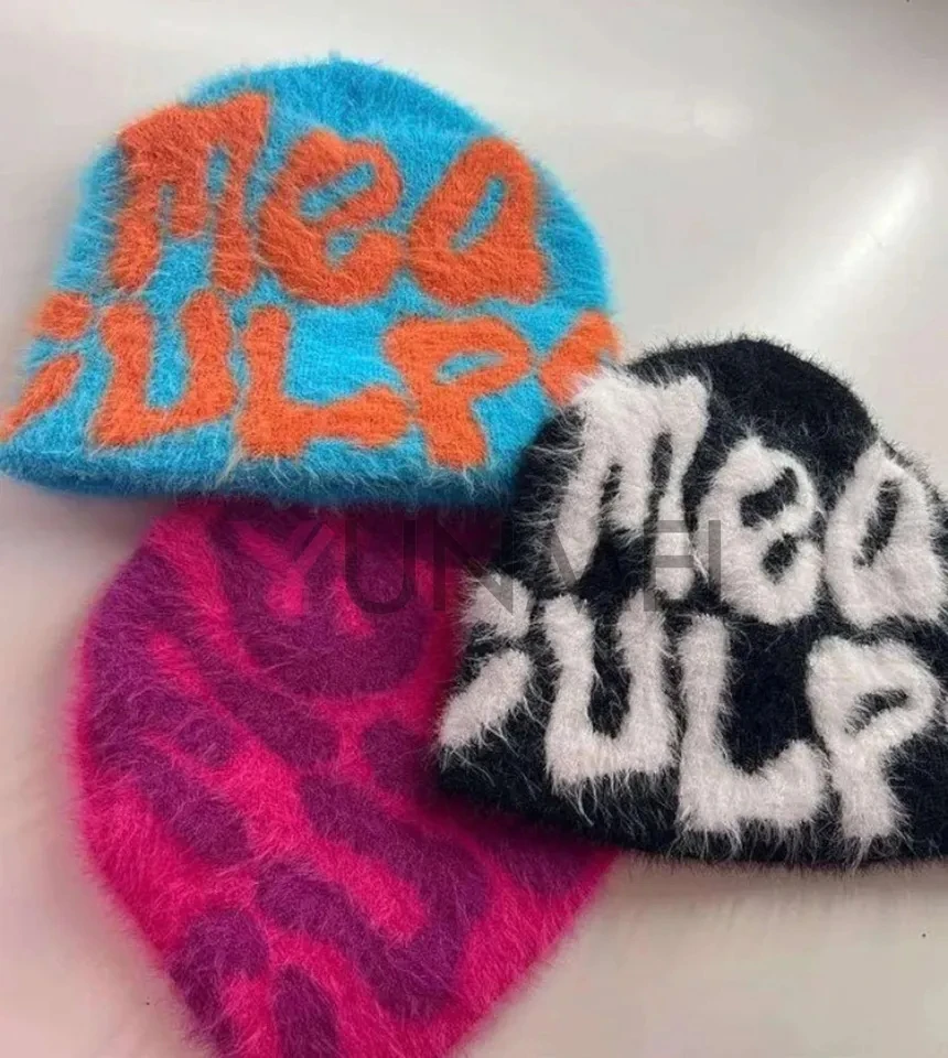 Custom Y2k Print Logo Beanies Manufacturer Acrylic High Quality Knit ...