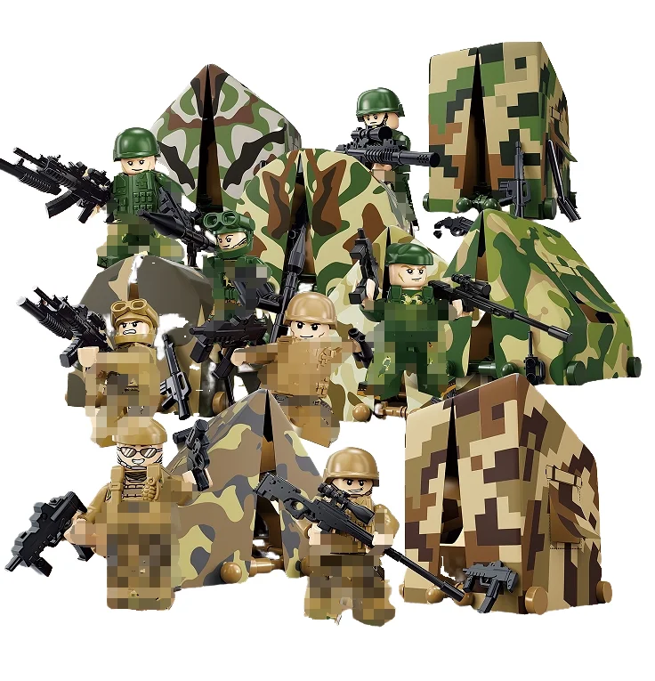 Tent Weapons Pack Military Toy Set Building Blocks Battle Scene ...