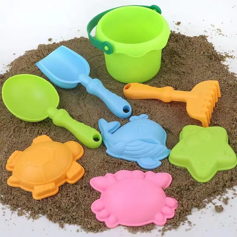 Outdoor Sand Moulds For Kids Beach Sand Bucket Sand Rake Shovel Beach ...