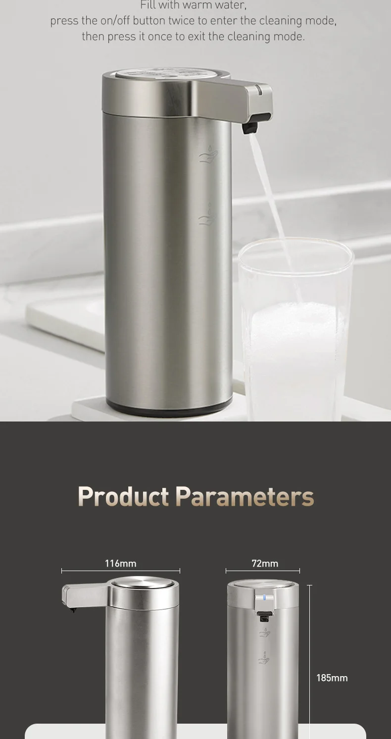 High End 270ml Stainless Steel Automatic Infrared Liquid Smart Hand ...