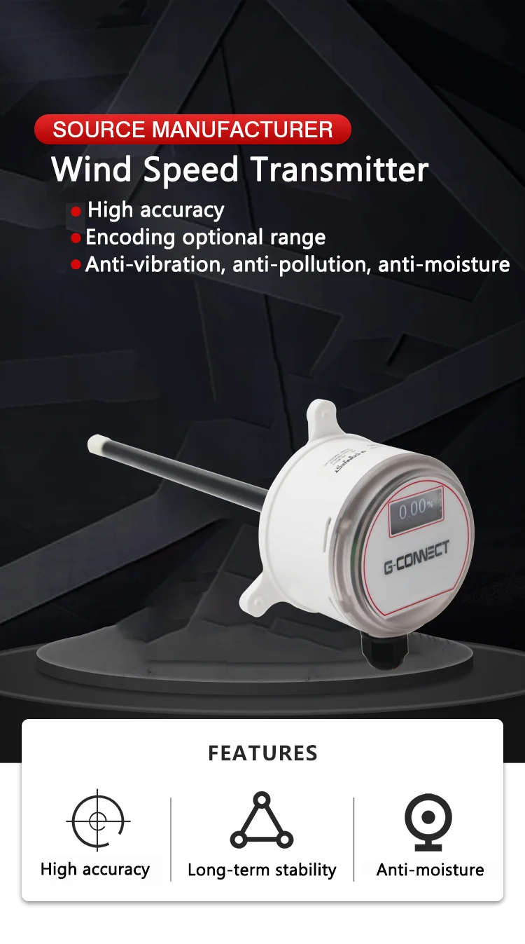 Duct Mounted air Velocity Transducer Wind Speed Sensor Transmitter ...