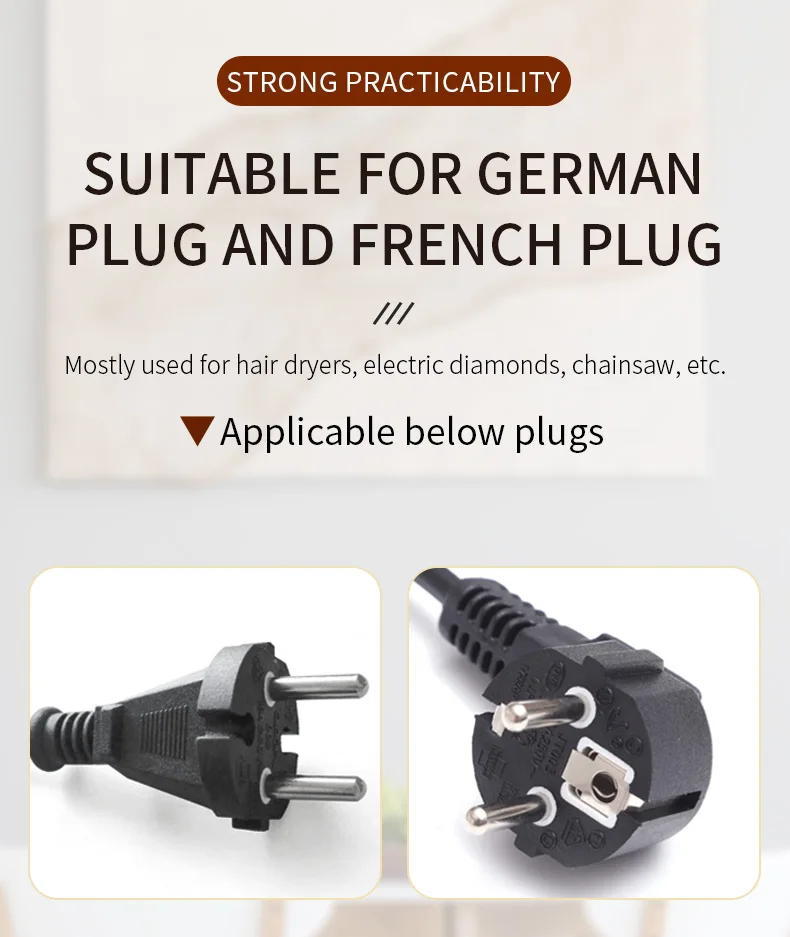 13a Fused 250v Schuko/germany/france/south Korea Eu Euro European To Uk ...