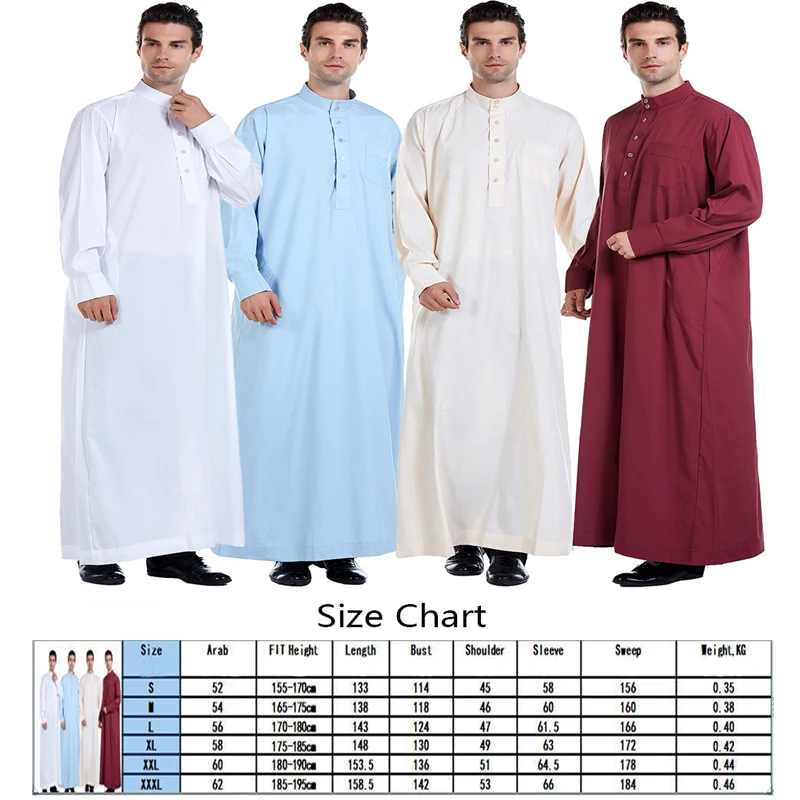批发阿巴亚穆斯林阿拉伯男子thobe Thawb Caftan传统穆斯林服装长袍带纽扣伊斯兰服装 - Buy 穆斯林thobe为男性伊斯兰服装 ...