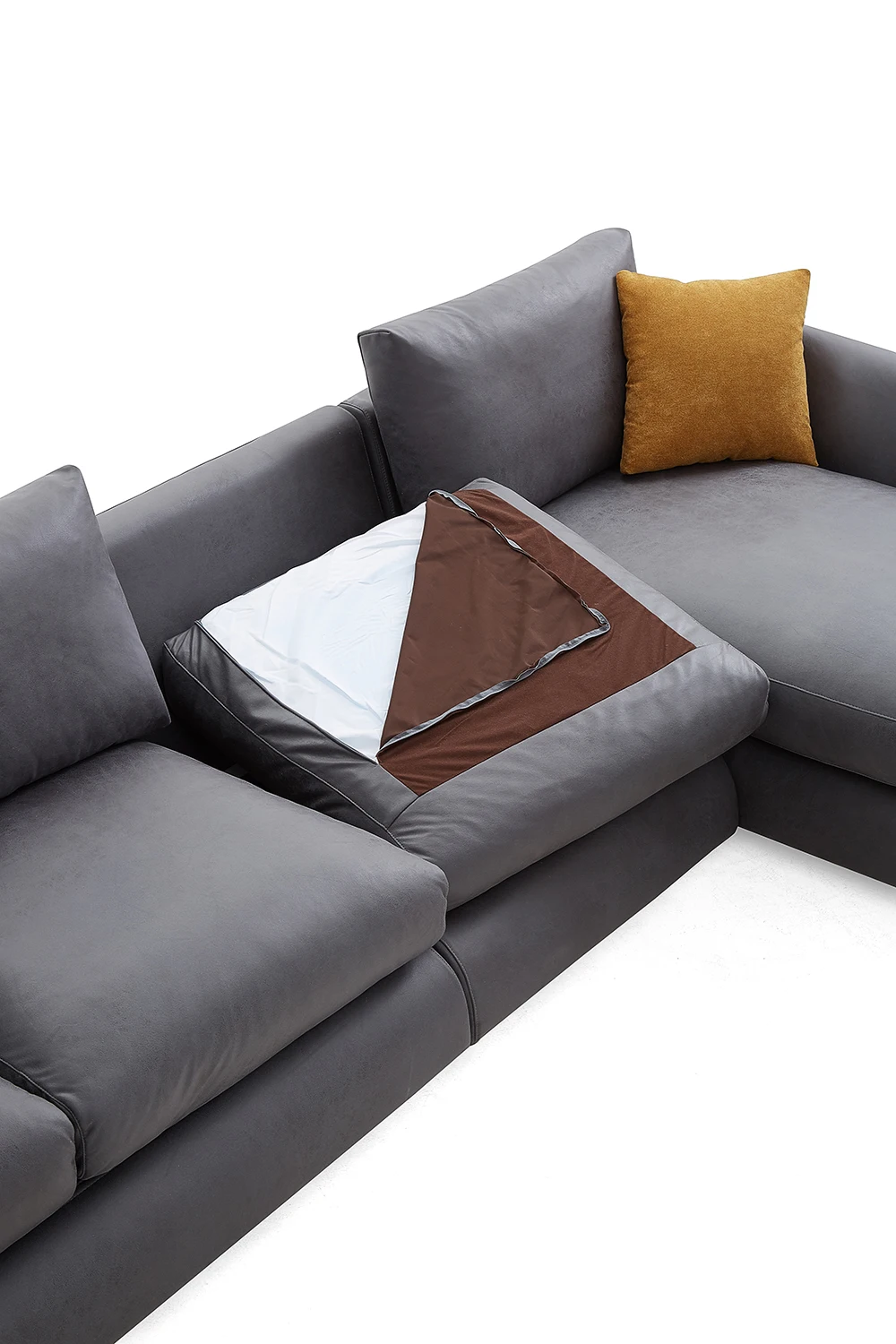 Living Room Modern Low-arm Sofa Modular Sofa Sectional 5 Seater Fabric ...