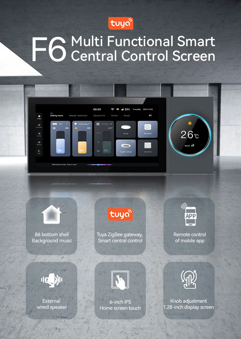 2025 6'' Inch Tuo an Tuya Smart Control Center - Zigbee Gateway