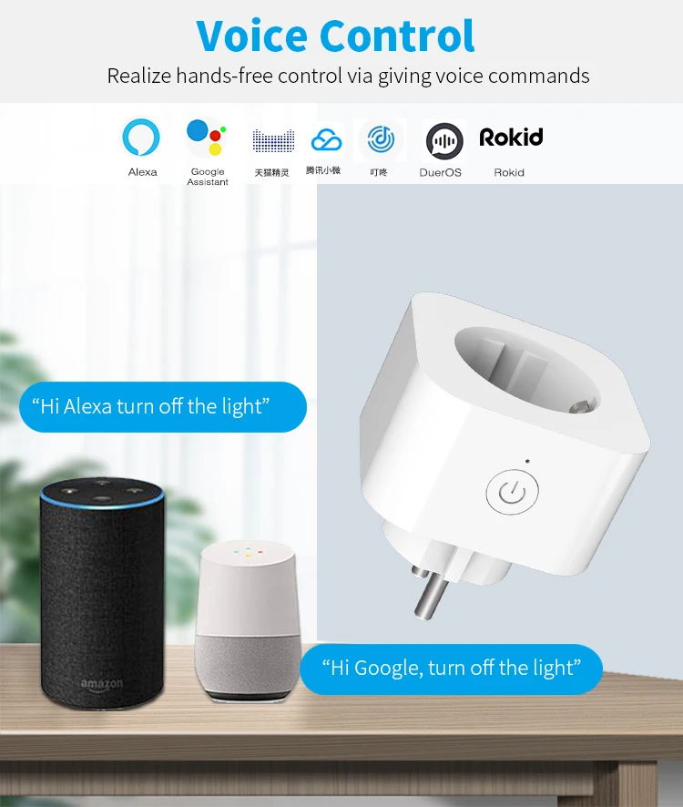 Tuya Wifi 240v Smart Power Mini Socket Plug Eu With Energy Monitor 20a ...