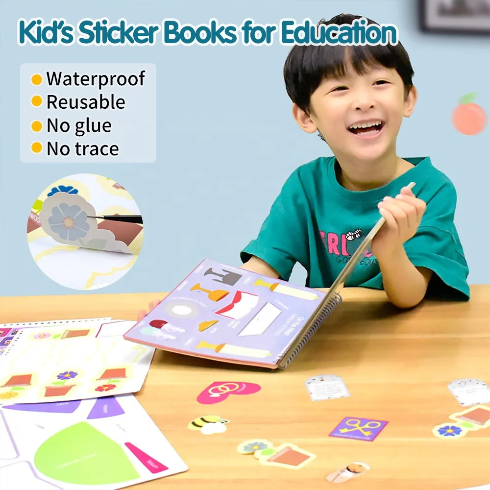Print Design Reusable Children Scene Cute 1000 Stickers Activity ...