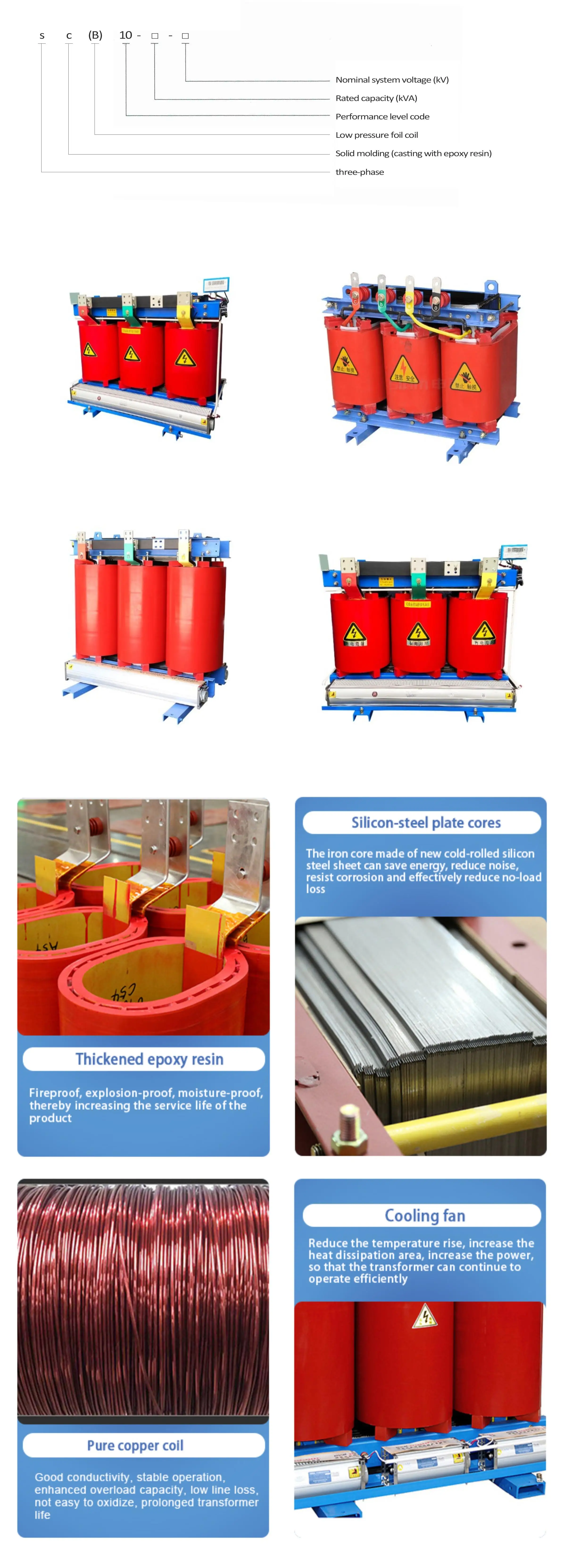 3 Phase High Frequency Cooling Fan Low Dry Types Power Transformers ...