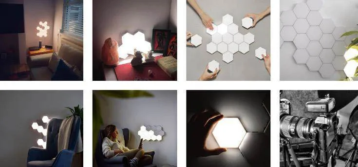 Remote Controlled Touch Hexagonal Modular Lights Creative Decoration ...