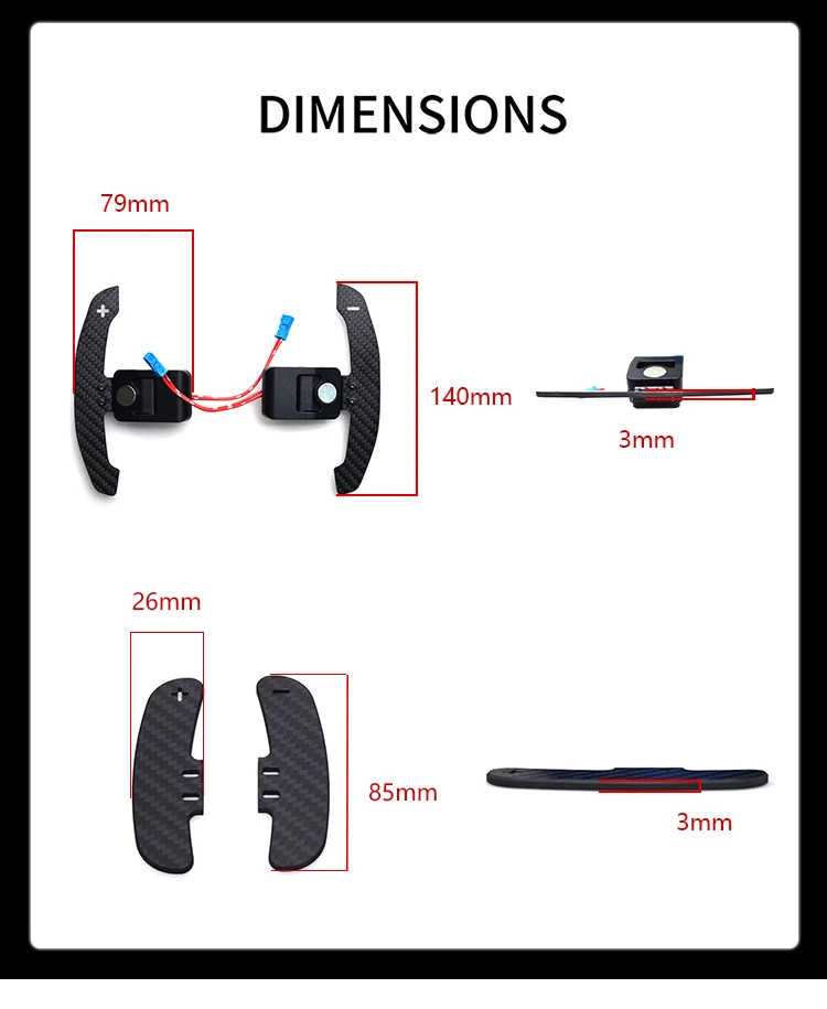 Custom Magnetic Carbon Paddle Shifter Steering Wheel Shift Paddles For ...