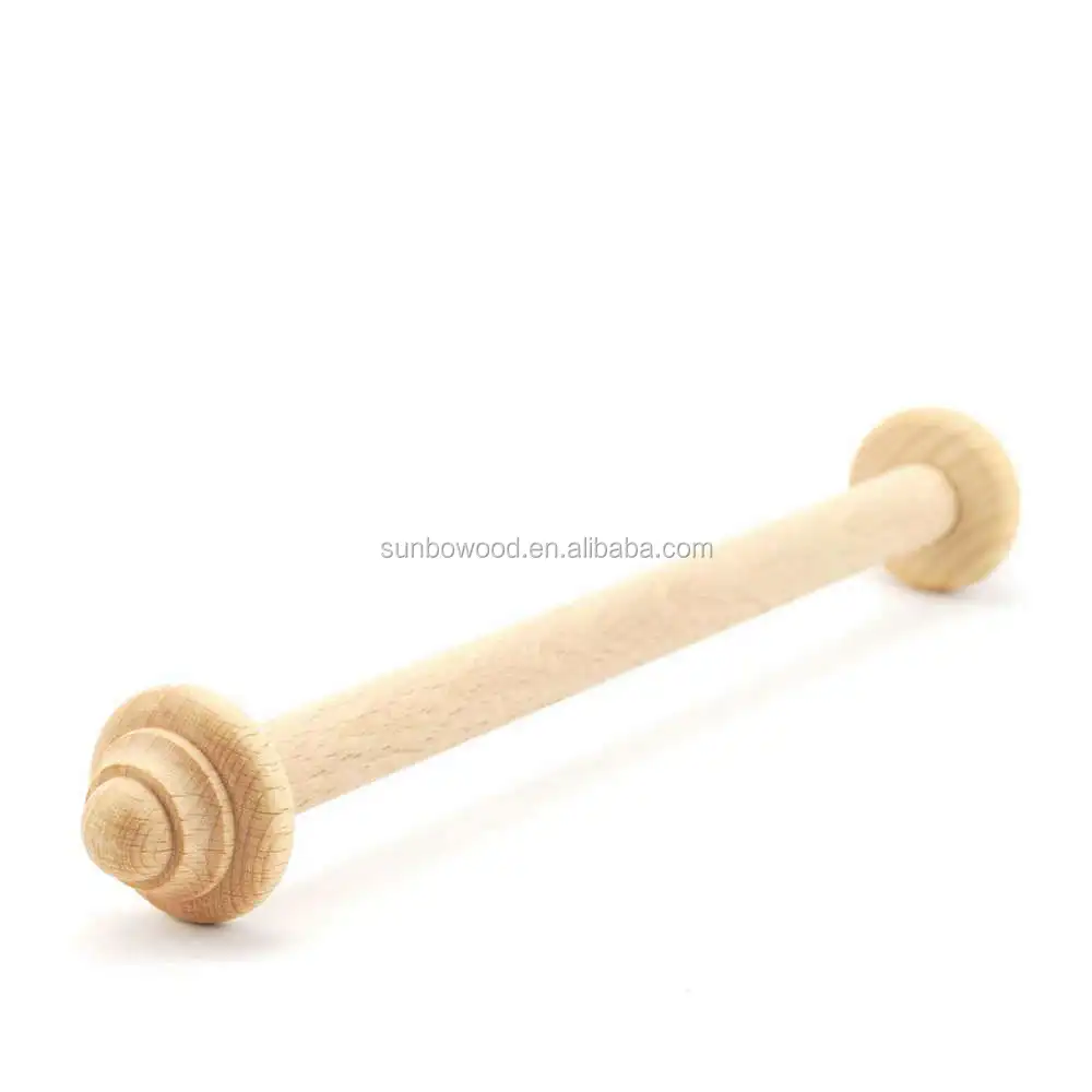 Factory Customize Wall Painting Wooden Scrolls Heads Handle Wood ...