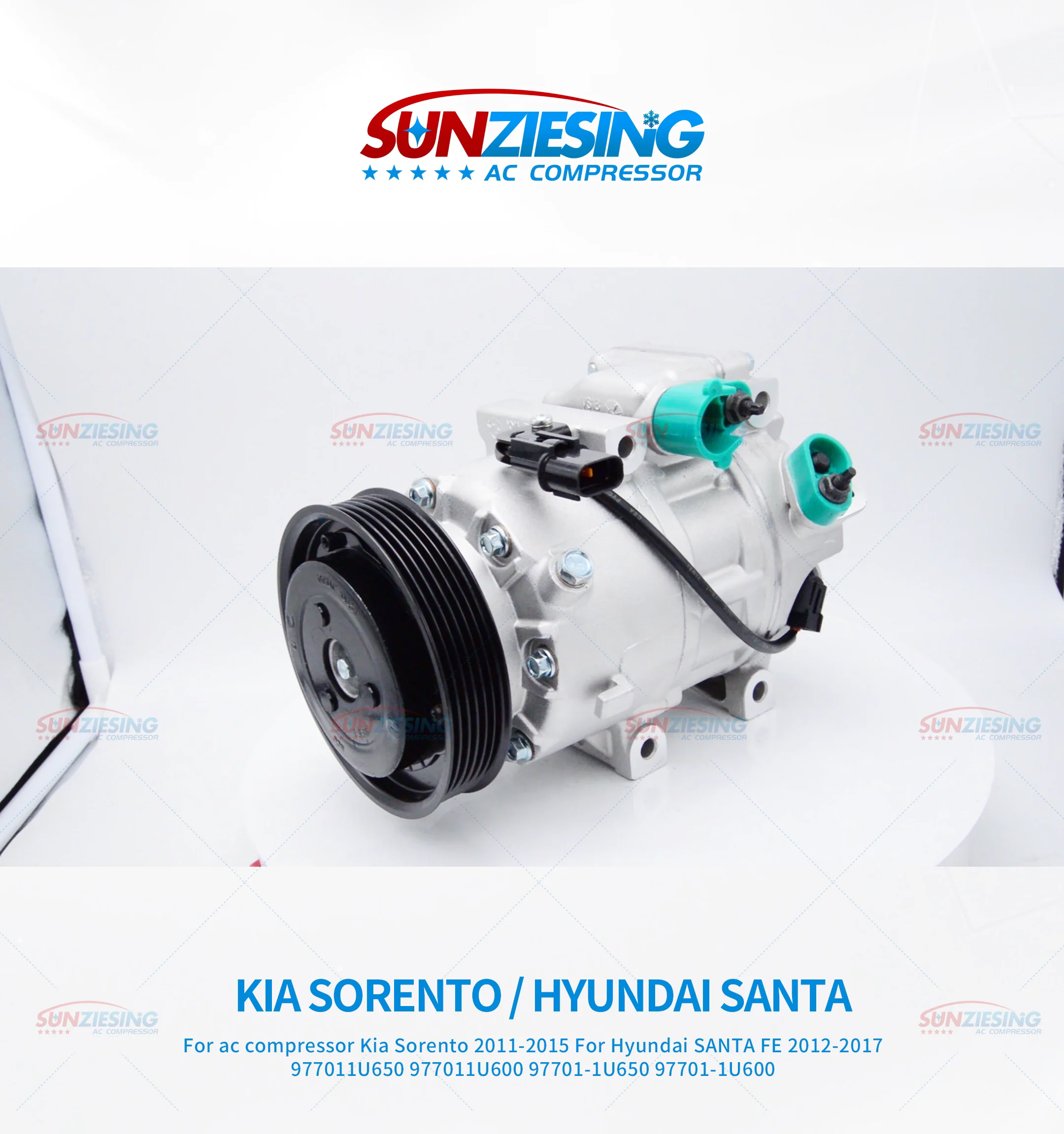 Ac Compressor For Hyundai Santa Fe 3.3l 2012-2017 977011u650 977011u600 ...