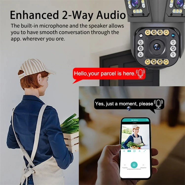 IPC360 Home 3 Lens 4K 10X Zoom Security Camera Panoramic Human ...