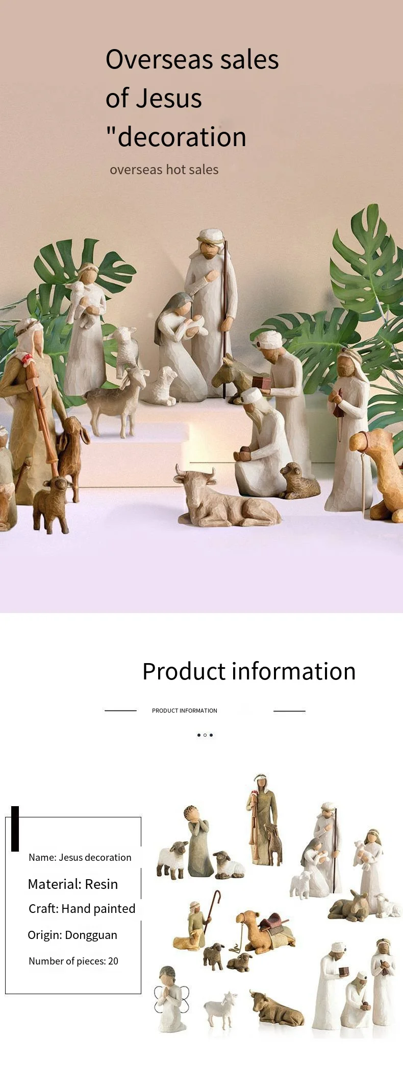 Jesus Birth Carving Hand Painted Resin Ornament Jesus Birth Figures ...