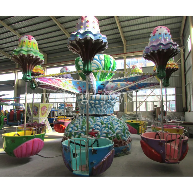 Outdoor Park Ride Carousel Fiberglass Amusement Equipment Rotary Jelly ...