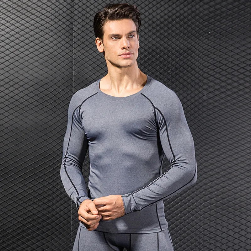 Custom Wholesale Compression Shirts Base Layer Mens Polyester Workout ...
