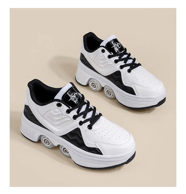 Skate Roller Shoes with Retractable Wheels - Kids' Sport Walking Shoes ...