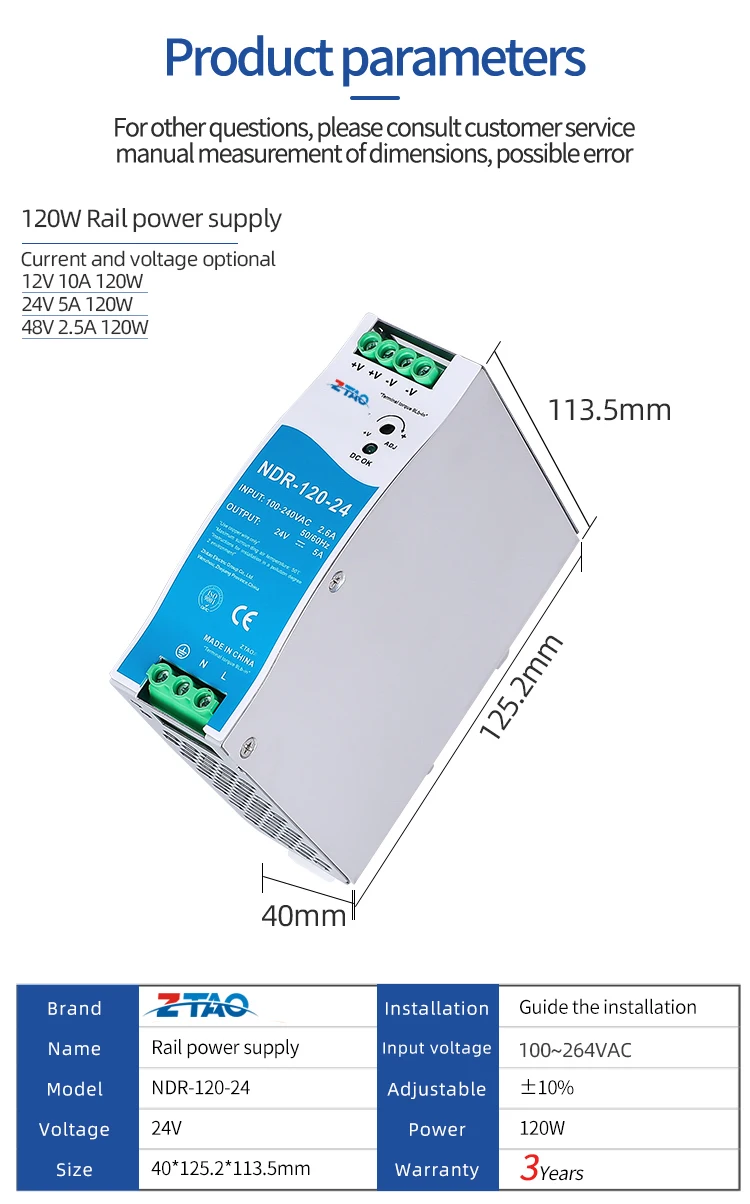 Ndr-120w轨式单输出24v 5a 48v 2.5a Ndr轨电源抗干扰轨电源 - Buy 24v电源,工业din导轨式电源,120w Din导轨开关模式电源 Product on ...