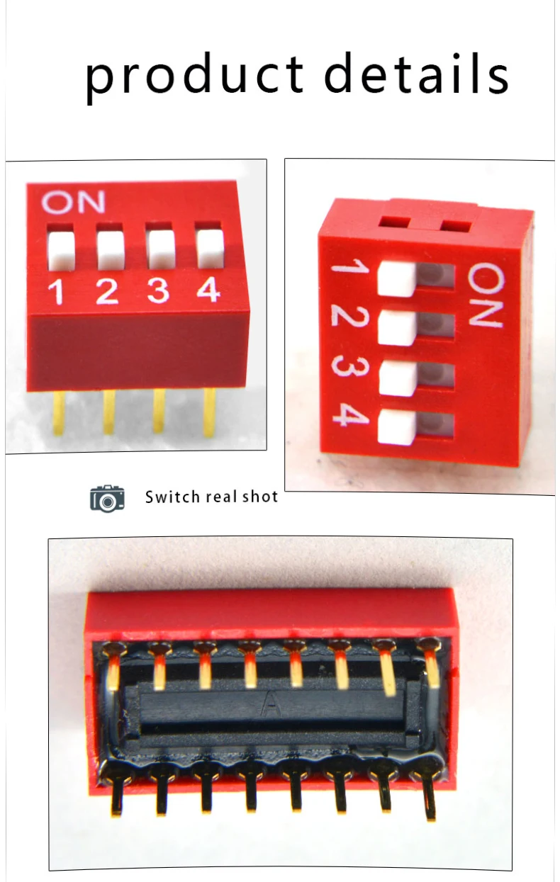 High Quality And High Sensitivity 25ma 24vdc Dip Switch With 8 Position ...