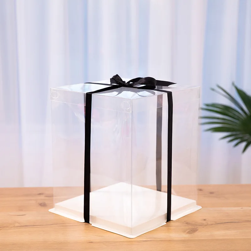 Wholesale Birthday Cake Plastic Box Disposable Baked Goods Transparent ...