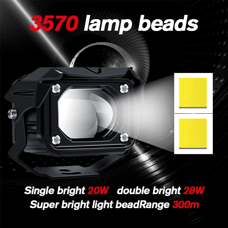 20W LED Work Light Pods Square 24V/12V LED Lights for Car Truck SUV ATV Boat Off-Road 4x4 ...