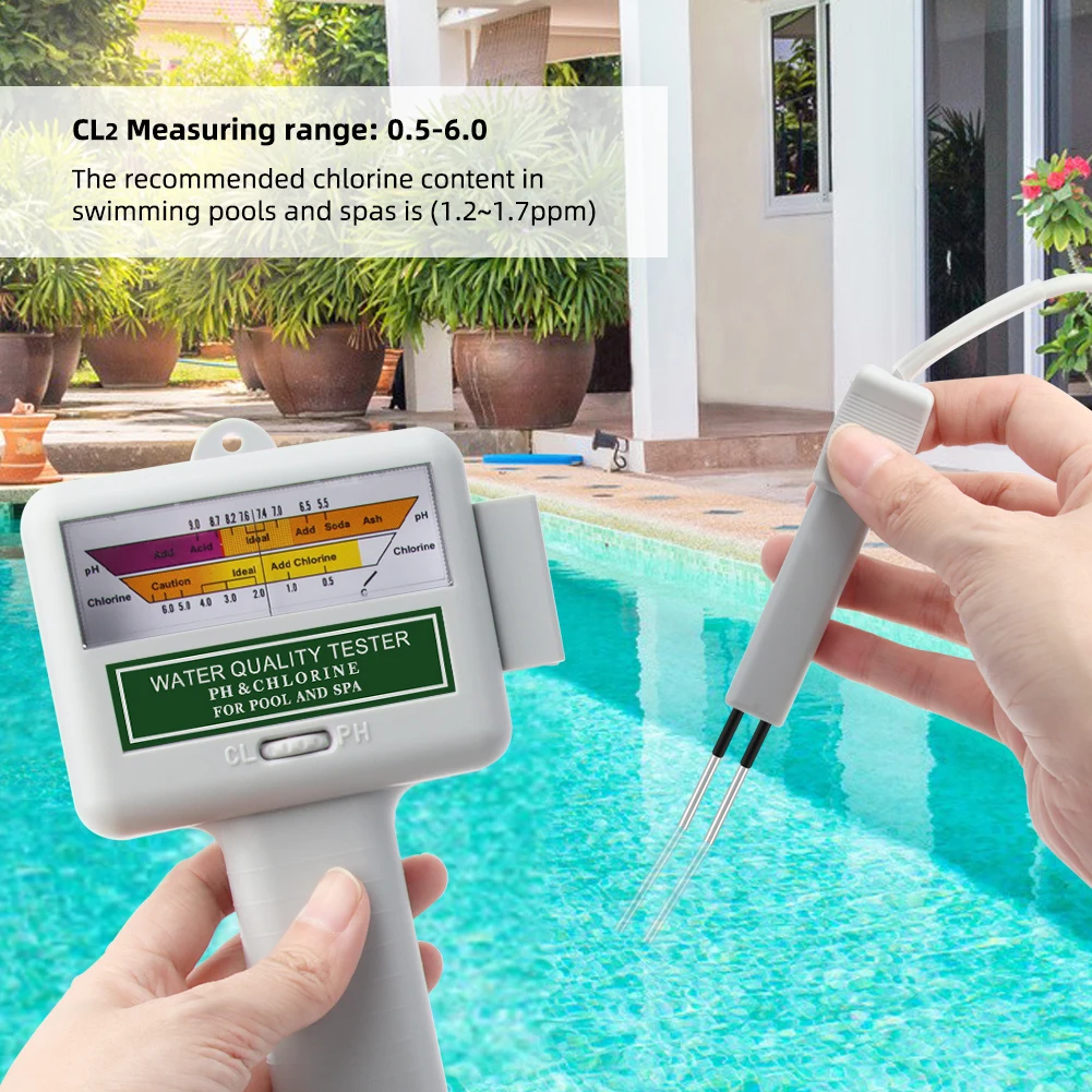 CL2 PH Meter - Dual Function Tester for Pools & Spas
