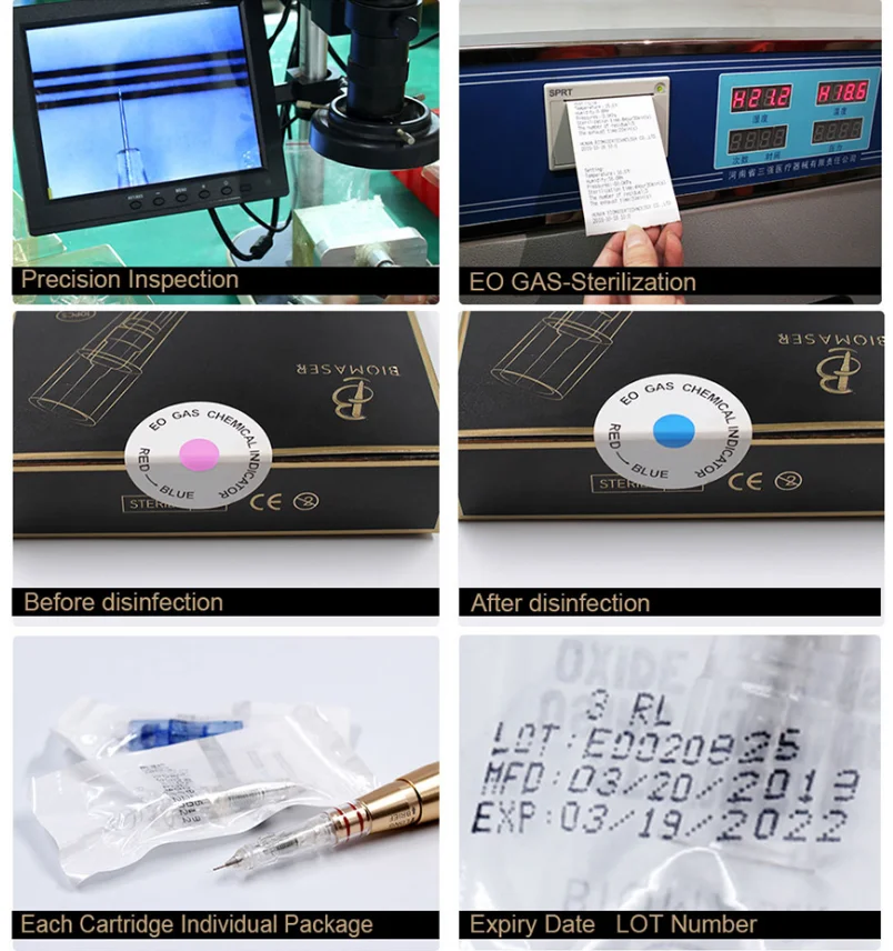 Newest Biomaser Permanent Makeup Cartridge Needles With Steel Tips ...