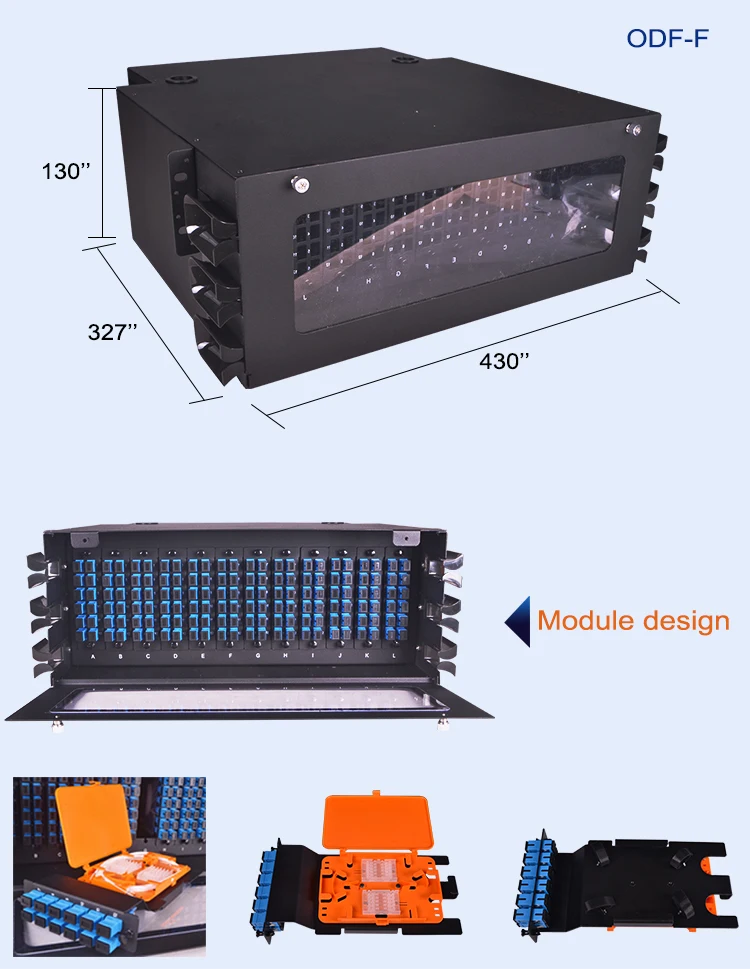 4U Rack Mounted Fiber Optic Box ODF 144C SC/APC - SOFTEL
