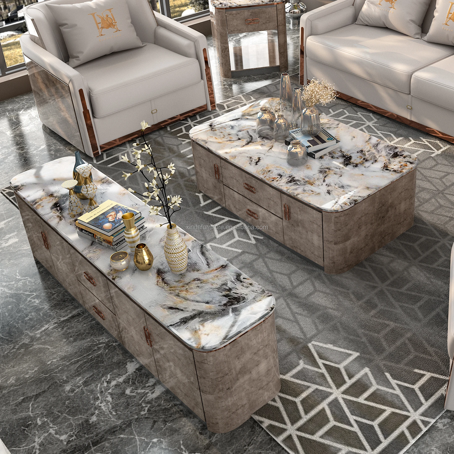 Italian Style Luxury TV Bench Cabinet 2022 Modern Wood TV Stands with ...