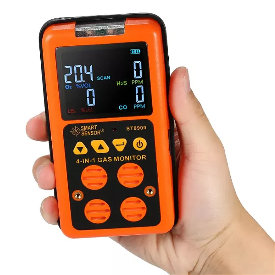 St8900 Digital Gas Detector Portable 4 In1 Multi Gas Monitor O2 H2s Co ...