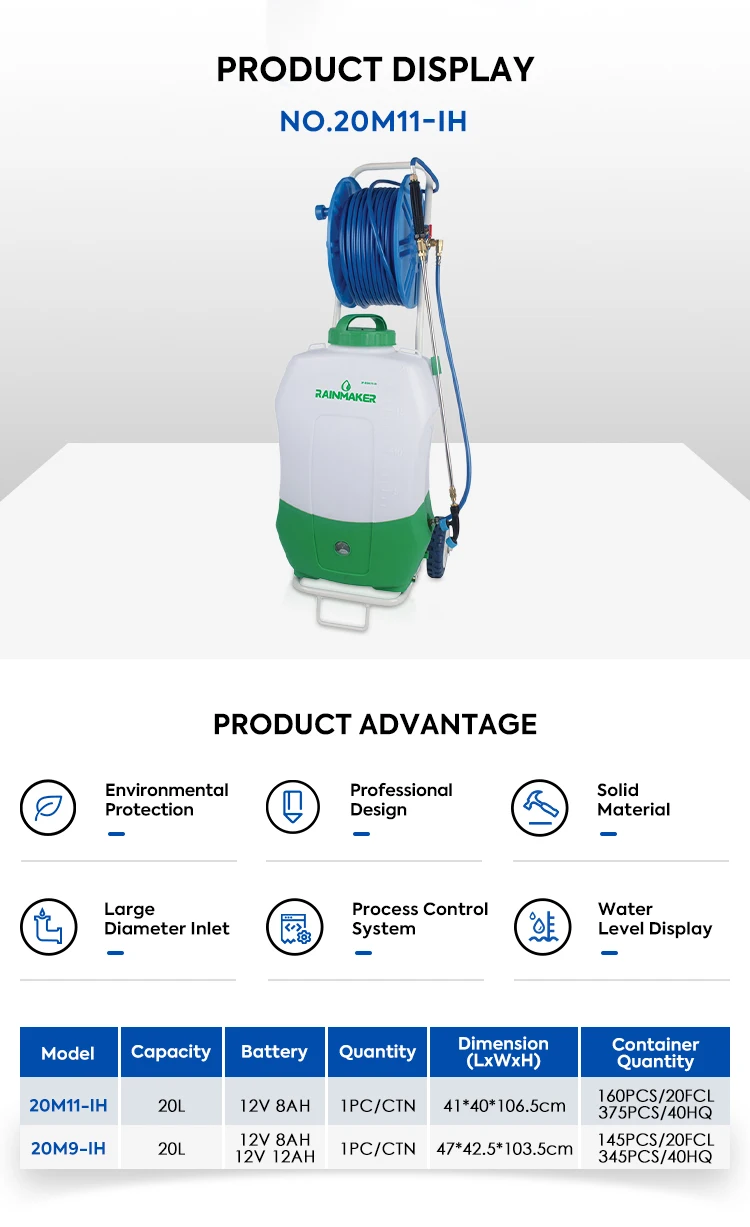 20 Liter Agricultural Battery Trolley Sprayer Plastic Rechargeable ...