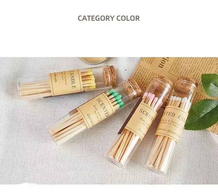 Custom Colorful Match Sticks in Glass Jar - Safe & Stylish
