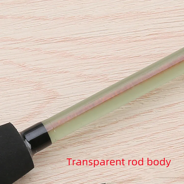 2 Section Transparent Fiberglass Fishing Rod & Reel Combo for Saltwater