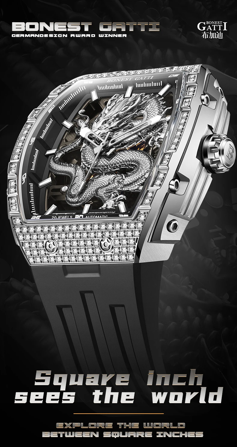 Dragon Watch Business Sport Mechanical Timepiece - Hollow Out Design ...