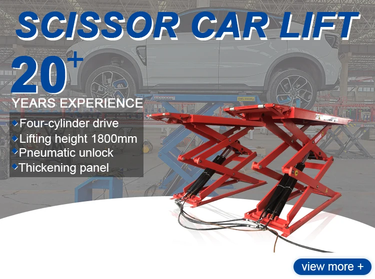 3000kg Hydraulic Scissor Car Lift Super Thin Scissor Auto Lift Ultra ...