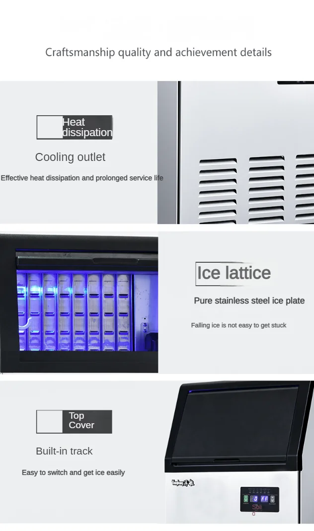200kg 500kg Crystal Cube Ice Maker Home Commercial air Cooled Water ...