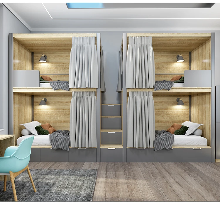 Modern Hotel Apartment Capsule Adult Dormitory Double Bunk Beds Loft ...