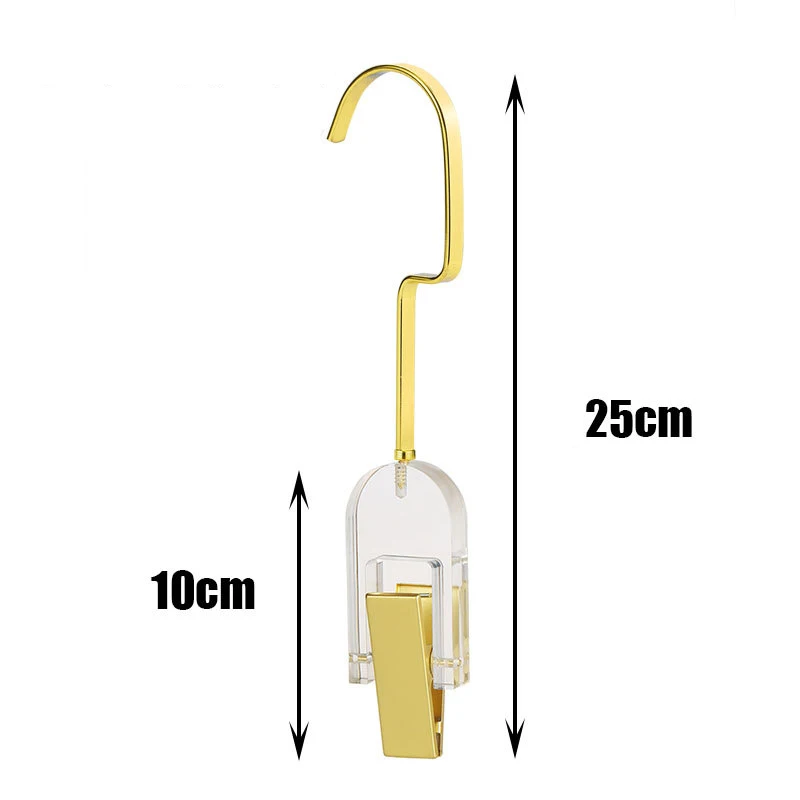 Custom logo Clear Acrylic Single Clip Hanger Gold Hook Clothing Store ...