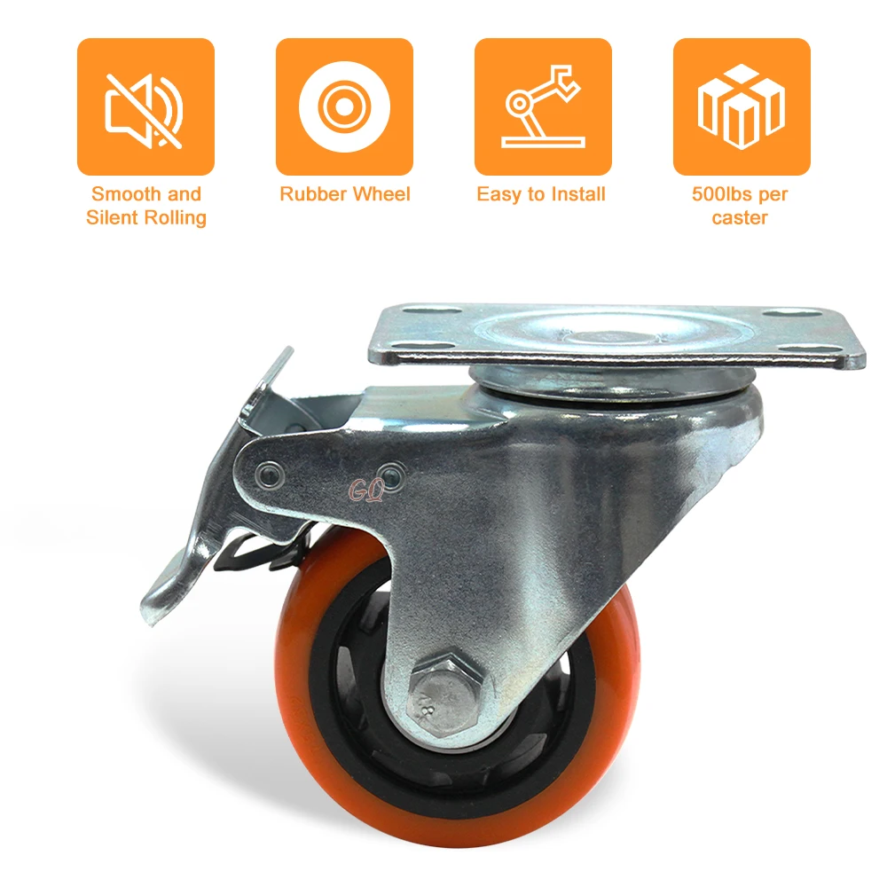 Heavy Duty Rigid Removable Workbench 3inch Castors Wheels With Lock ...